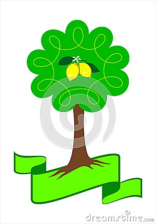 Stylized Lemon Tree Logo. Vector Illustration | CartoonDealer.com ...