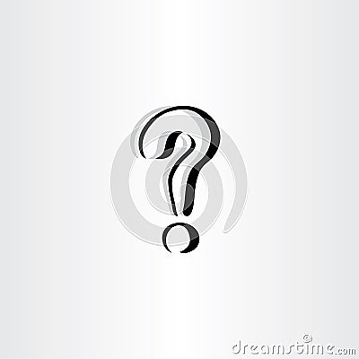 Stylized Question Mark Icon Logo Black Symbol Vector Illustration ...