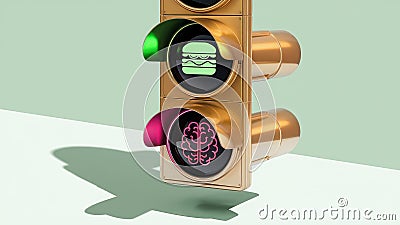 Stylized Traffic Light With Green "Go" Signal In Minimalist Design ...