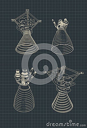 Rocket Engines Drawings Vector Illustration | CartoonDealer.com #165778962