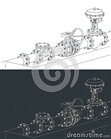 Control Valve With Bypass Drawings Cartoon Vector | CartoonDealer.com ...