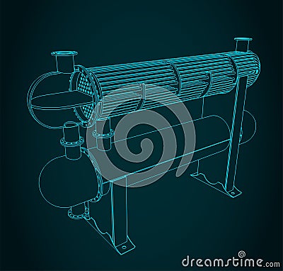 Shell And Tube Heat Exchanger Structure Cartoon Vector | CartoonDealer ...