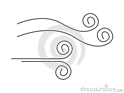 Stylized Wind Line Art Graphic Cartoon Vector | CartoonDealer.com ...