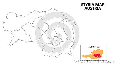 Styria Map. State And District Map Of Styria. Political Map Of Styria ...