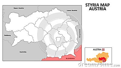Styria Map. State And District Map Of Styria. Political Map Of Styria ...