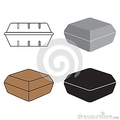 Styrofoam Lunch Box Icon Cartoon Vector | CartoonDealer.com #281151607