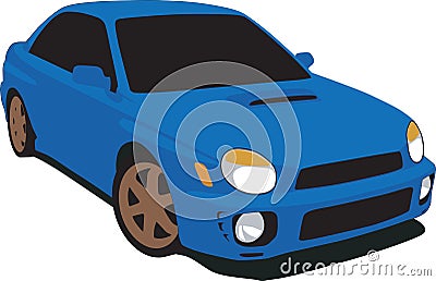 Subaru WRX Rally Car Cartoon Vector | CartoonDealer.com #8952889