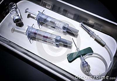 Subcutaneous Set And Syringe In A Laboratory Royalty-Free Stock Image ...