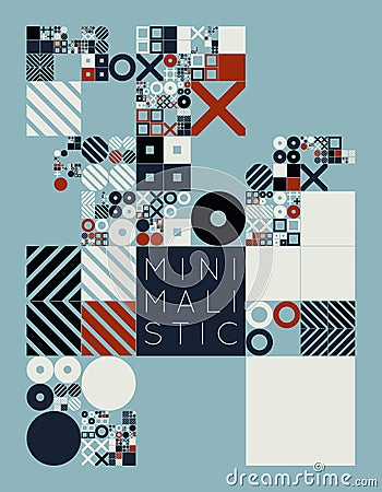 Subdivided Grid System With Symbols. Randomly Sized Objects With Fixed ...