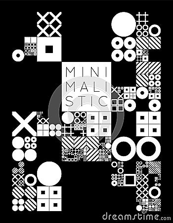 Subdivided Grid System With Symbols. Randomly Sized Objects With Fixed ...