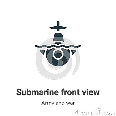 Submarine Front View Vector Icon On White Background. Flat Vector ...