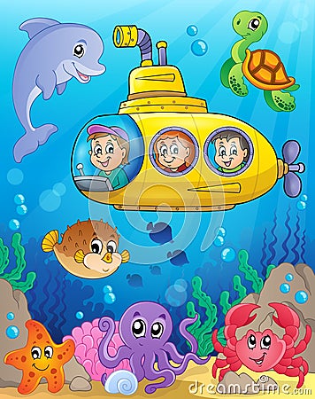 Submarine Theme Image 4 Vector Illustration | CartoonDealer.com #52084992
