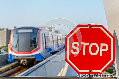 Subway Railway Level Crossing Stop Sign No Entry Passage Is Prohibited ...