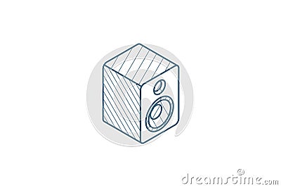 Subwoofer Speaker Isometric Icon. 3d Line Art Technical Drawing ...