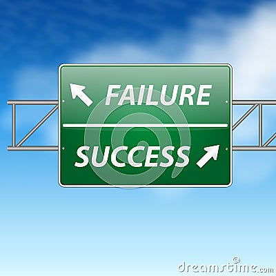 Success And Failure Road Sign Concept On Blue Sky Royalty-Free Stock ...