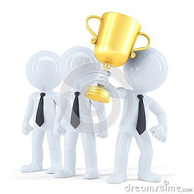 Successful Business Team With Trophy. Business Concept. Isolated. Stock ...