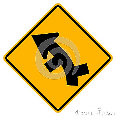 Successive Side Road Junction Left Symbol Sign, Vector Illustration ...