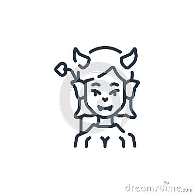 Succubus Vector Icon Isolated On White Background. Outline, Thin Line ...
