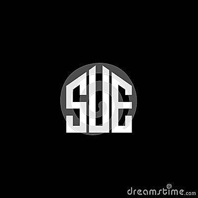 SUE Letter Logo Design On BLACK Background. SUE Creative Initials ...