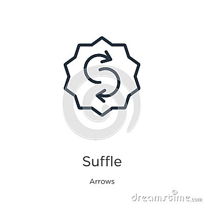 Suffle Symbol Icon. Thin Linear Suffle Symbol Outline Icon Isolated On ...