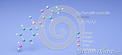 Sulfamethoxazole Molecule, Molecular Structures, Gantanol, 3d Model ...