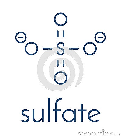 Sulfate Anion, Chemical Structure. Skeletal Formula. Cartoon Vector ...