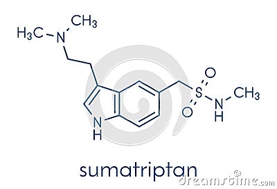 Sumatriptan Migraine Headache Drug Triptan Class Molecule. Skeletal ...