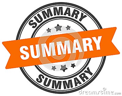 Summary Stamp. Summary Label On Transparent Background. Round Sign ...