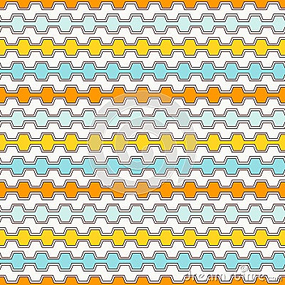 Summer Colors Seamless Pattern With Battlement Curved Lines. Repeated ...