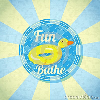 Summer Fun Sea Rubber Duck. Vector Stock Vector - Image: 52584707