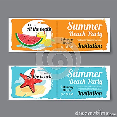 Summer Pool Party Ticket Template Vector Illustration | CartoonDealer ...