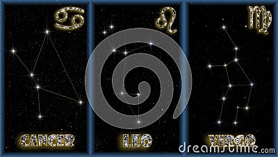 The Summer Signs Of The Zodiac Royalty Free Stock Photos - Image: 23325588