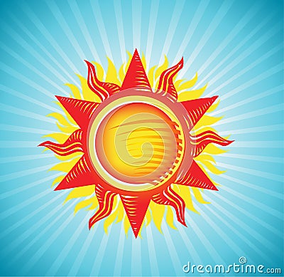 Retro vector sun stock vector. Illustration of concept - 4995614