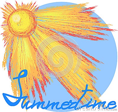 Sun With Lettering Text. Stock Vector - Image: 74348156