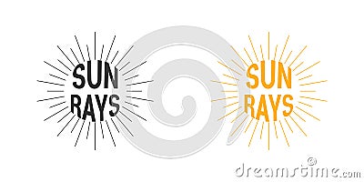 Sun Logo Vector Icons. Sun Rays Logo. Sun Rays Text. Vector ...