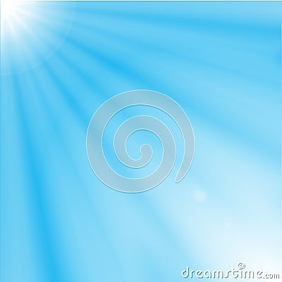 Sun Rays On Blue Sky Background Vector Illustration | CartoonDealer.com ...