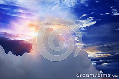 Spiritual, Colorful Sunset Cloudscape Stock Photo - Image of beautiful ...
