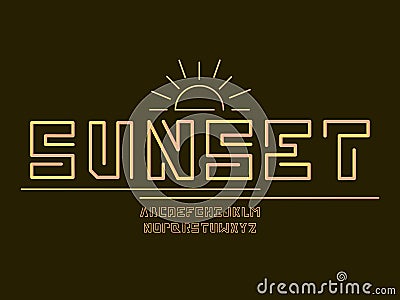 Sunset Font. Vector Alphabet | CartoonDealer.com #129063213