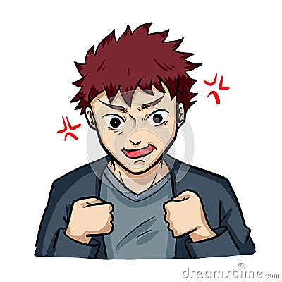 Very Angry And Agitated Expression Vector Drawing | CartoonDealer.com ...