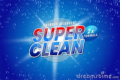Super Clean Laundry Detergent Packaging Concept Template Design Vector ...