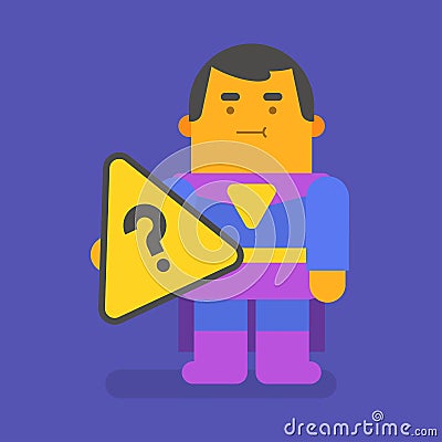 Superhero Holding Question Mark. Vector Character | CartoonDealer.com ...