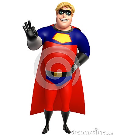 Superhero With Stop Pose Royalty-Free Illustration | CartoonDealer.com ...