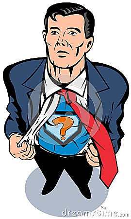 Superhero Taking Off Shirt Vector Illustration | CartoonDealer.com #6139652