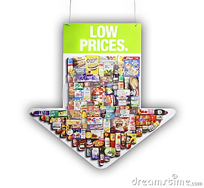 Supermarket Low Prices Sign Editorial Photography - Image: 27051062