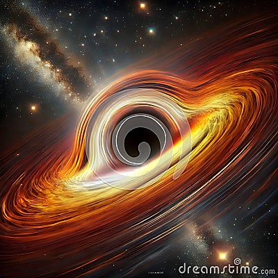 Supermassive Black Hole Bending Spacetime And Consuming Matter In Deep ...