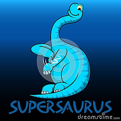 Supersaurus Cute Character Dinosaurs Cartoon Vector | CartoonDealer.com ...