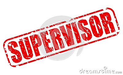 Supervisor Red Stamp Text Stock Illustration - Image: 57910826
