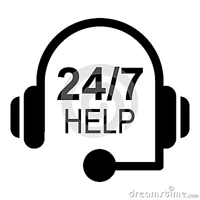Support Help 24 Hrs Icon Royalty-Free Stock Photo | CartoonDealer.com ...