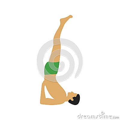 Supported Shoulderstand I Vector Illustration | CartoonDealer.com #90342554