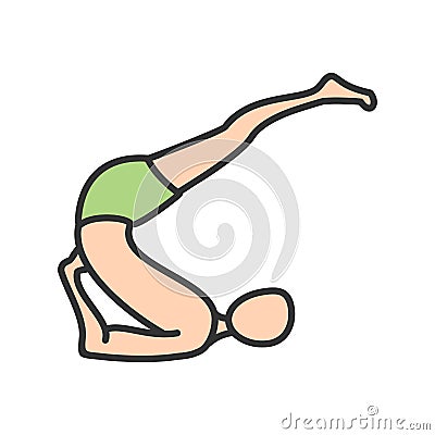 Supported Shoulderstand II Cartoon Vector | CartoonDealer.com #92011977